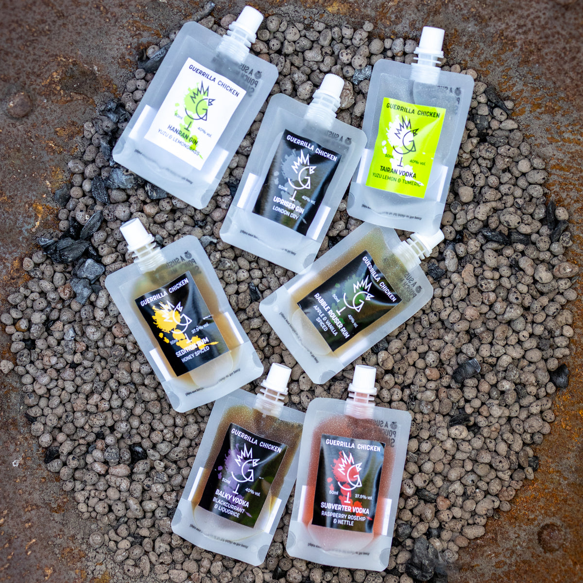 Miniatures Party Box - Mix of 20 x 50ml Pouches – Guerrilla Chicken