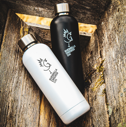 Guerrilla Chicken Upriser. Gin in reusable bottles