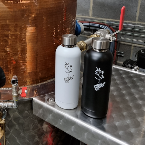 Guerrilla Chicken Upriser. Gin in reusable bottles